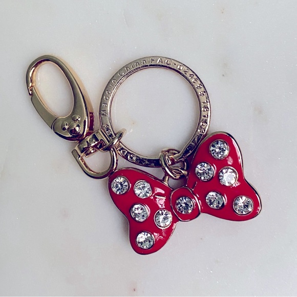 Disney | Accessories | Disney Mini Mouse Bow Gold Tone And Red Enamel ...